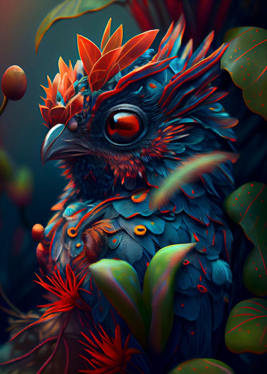 'Forest Animals Bird' Poster, picture, metal print, paint by David Aron ...