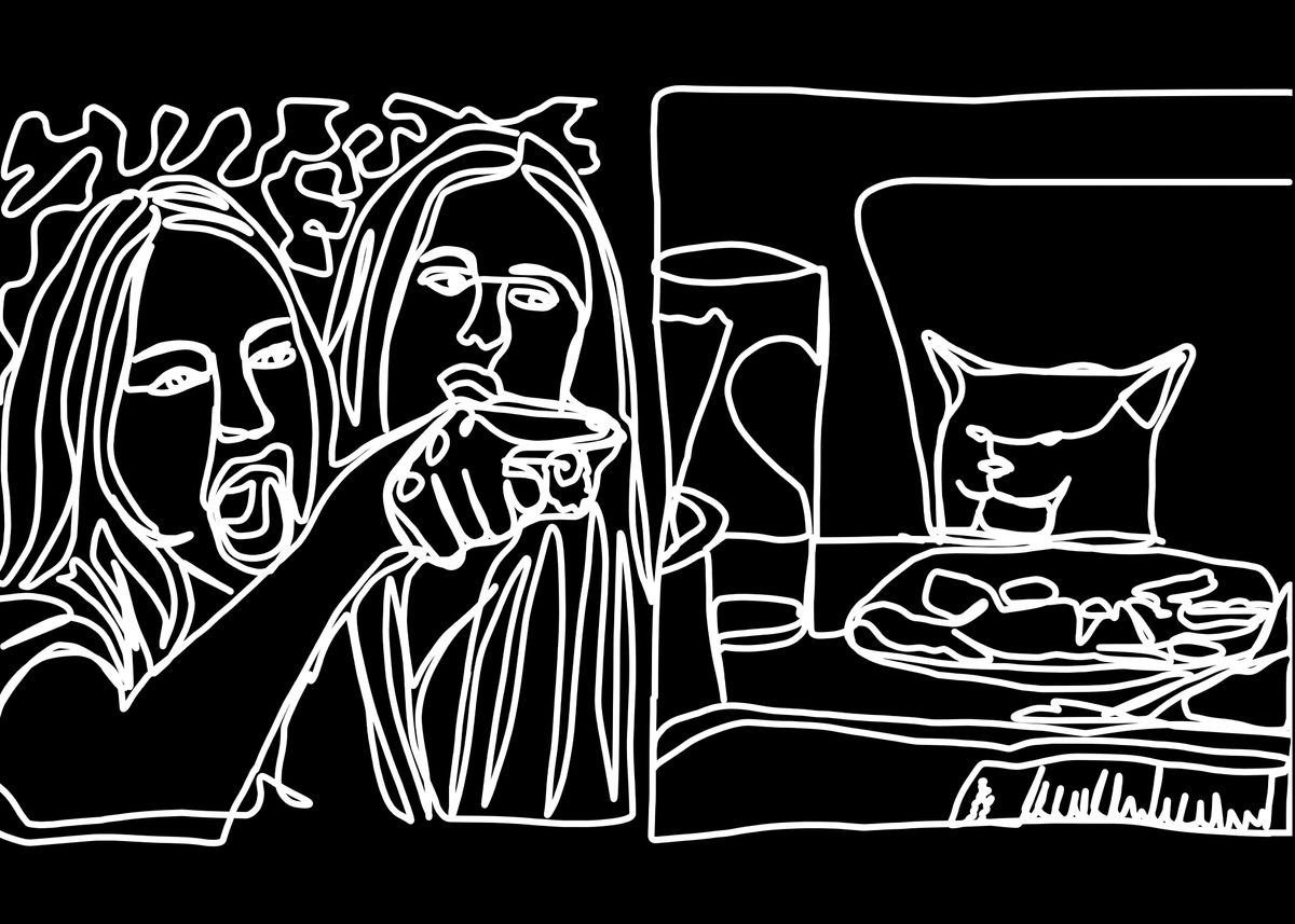 'Woman Yelling Meme Doodle' Poster by ellenhenryart | Displate