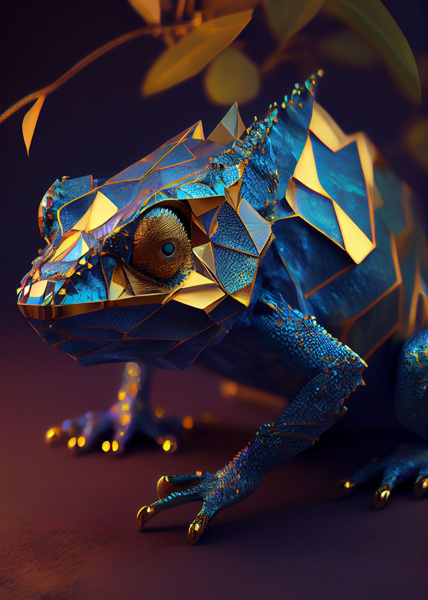 'Fantasy Chameleon ' Poster, picture, metal print, paint by Creative YS ...