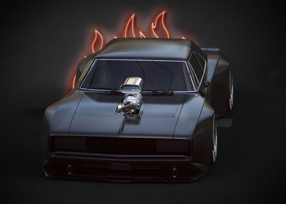 'Anime Cars Dodge' Poster by OnePiece Anime Manga | Displate