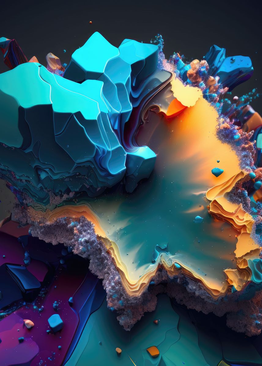 'Modern Digital Abstract' Poster, picture, metal print, paint by ...