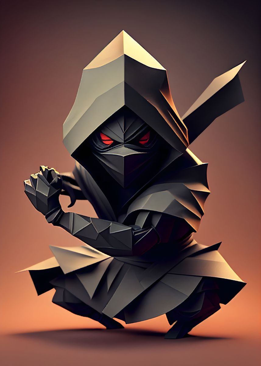 'Ninja' Poster, picture, metal print, paint by DigitalOrigamiArtist ...