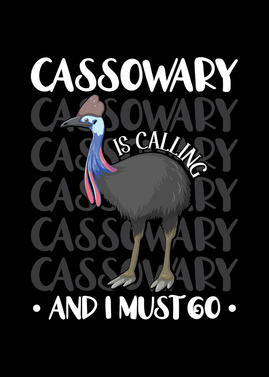 'Cassowary' Poster, picture, metal print, paint by Sebastian Wünsche ...