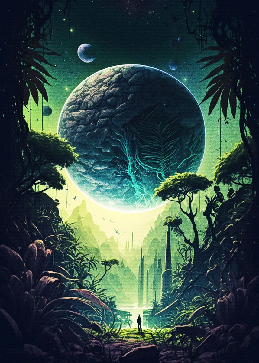 'Space Mystic Forest' Poster, picture, metal print, paint by Muh Asdar ...