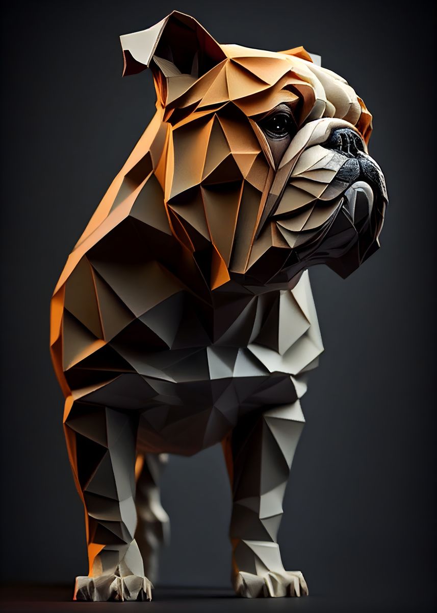 'Bulldog' Poster, picture, metal print, paint by DigitalOrigamiArtist ...