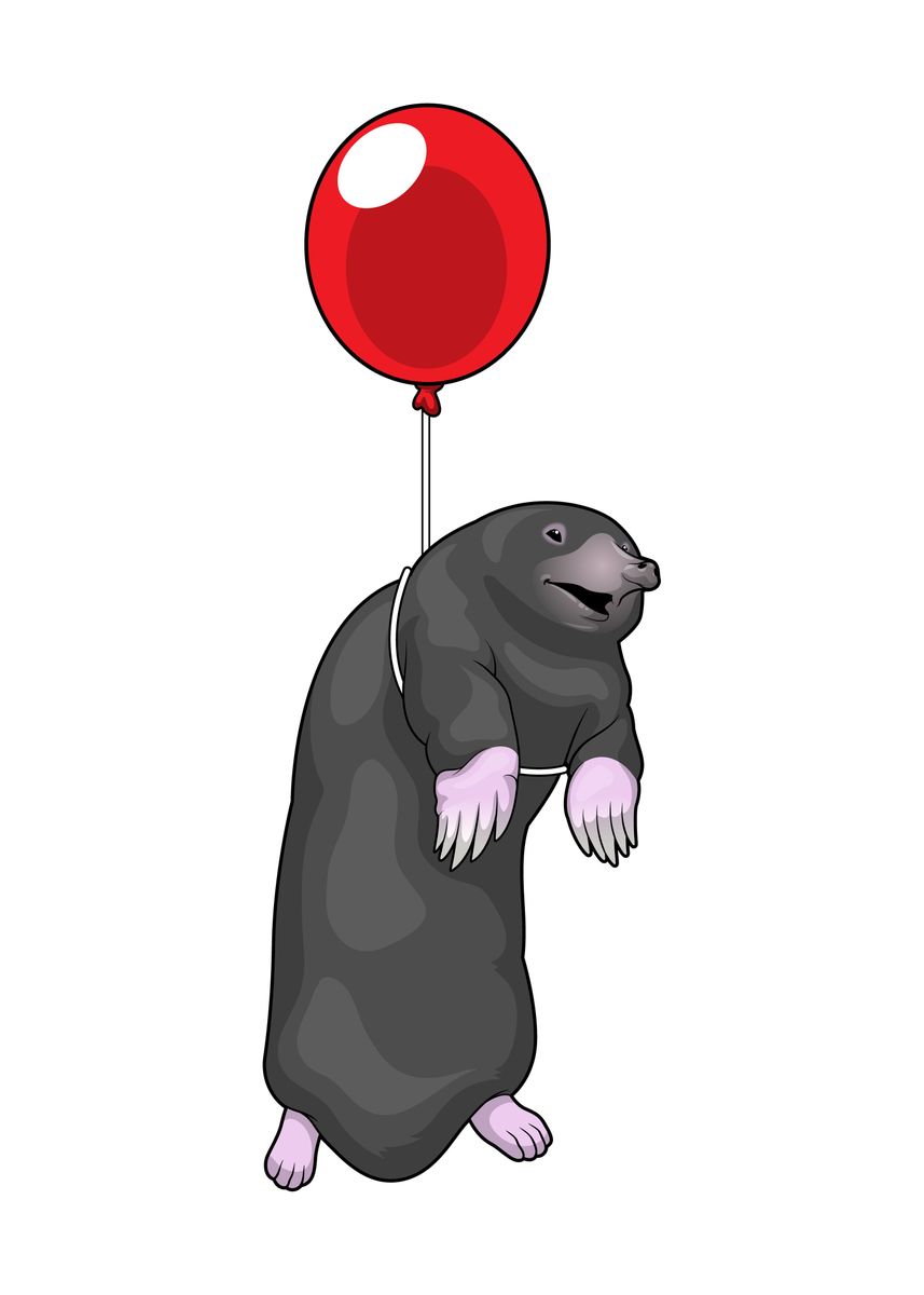 'Mole Balloon' Poster, picture, metal print, paint by Markus Schnabel ...