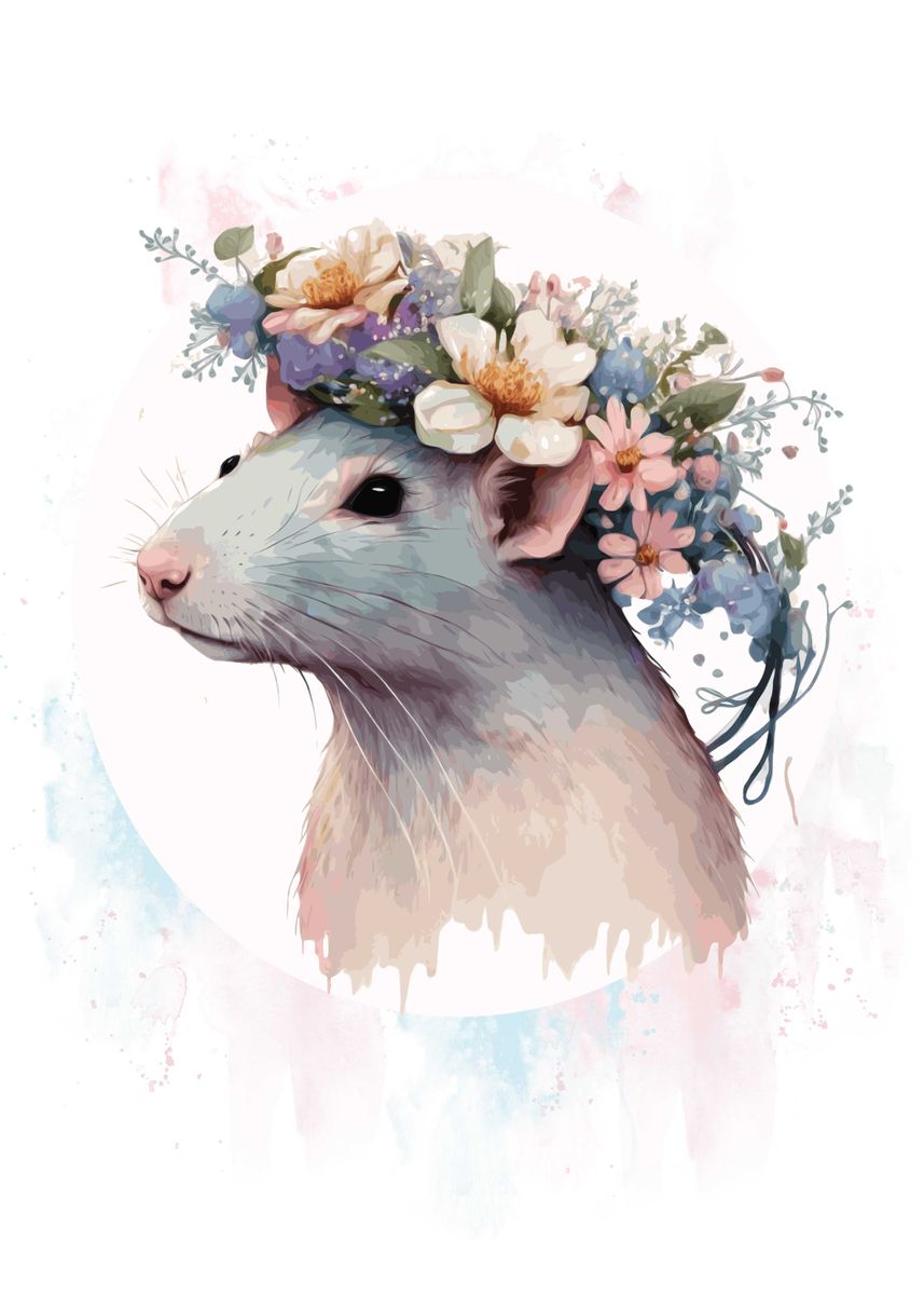 'Pet Mouse Rat Painting' Poster, picture, metal print, paint by ...