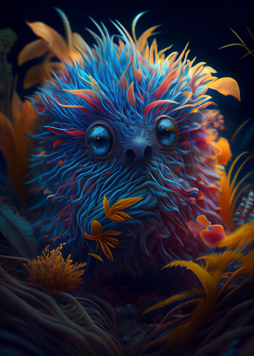 'Wavy Fantasy Animal' Poster, picture, metal print, paint by David Aron ...