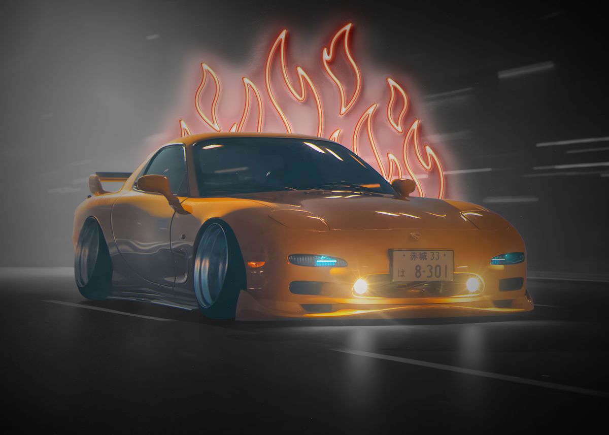 'Anime Cars Mazda' Poster by OnePiece Anime Manga | Displate