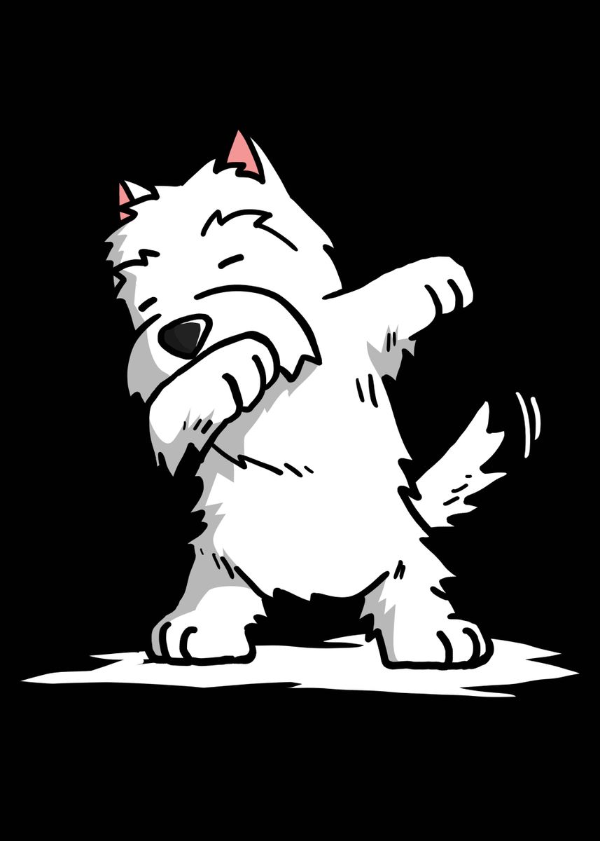 'Westie Dabbing ' Poster, picture, metal print, paint by PetPrints | Displate