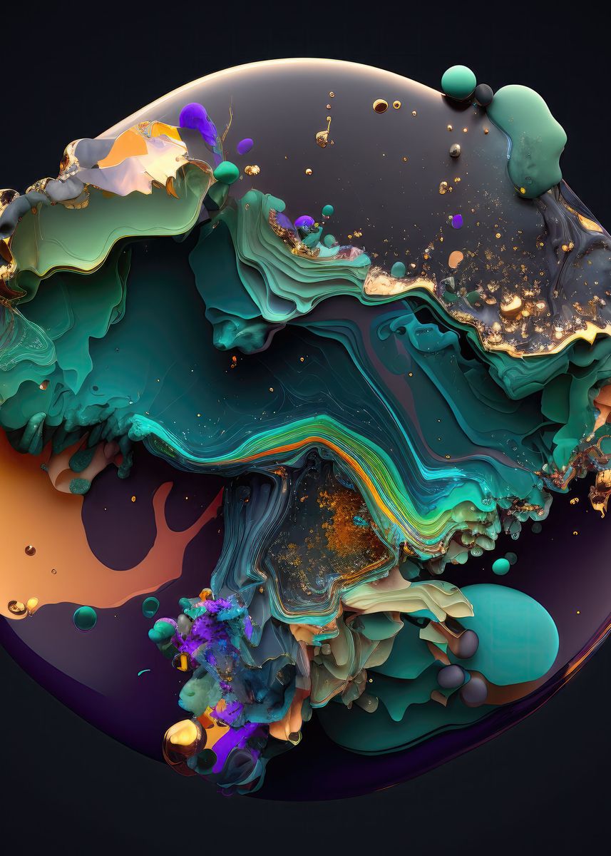 'Modern Digital Abstract' Poster, picture, metal print, paint by ...