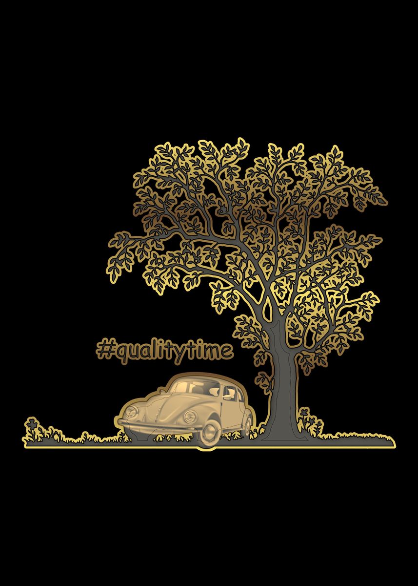 'Quality Time Calligraphy' Poster, picture, metal print, paint by ...