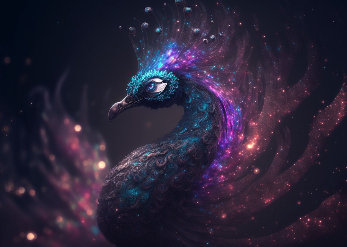 'Spirit Animal Peacock' Poster by Jiri Hodecek | Displate