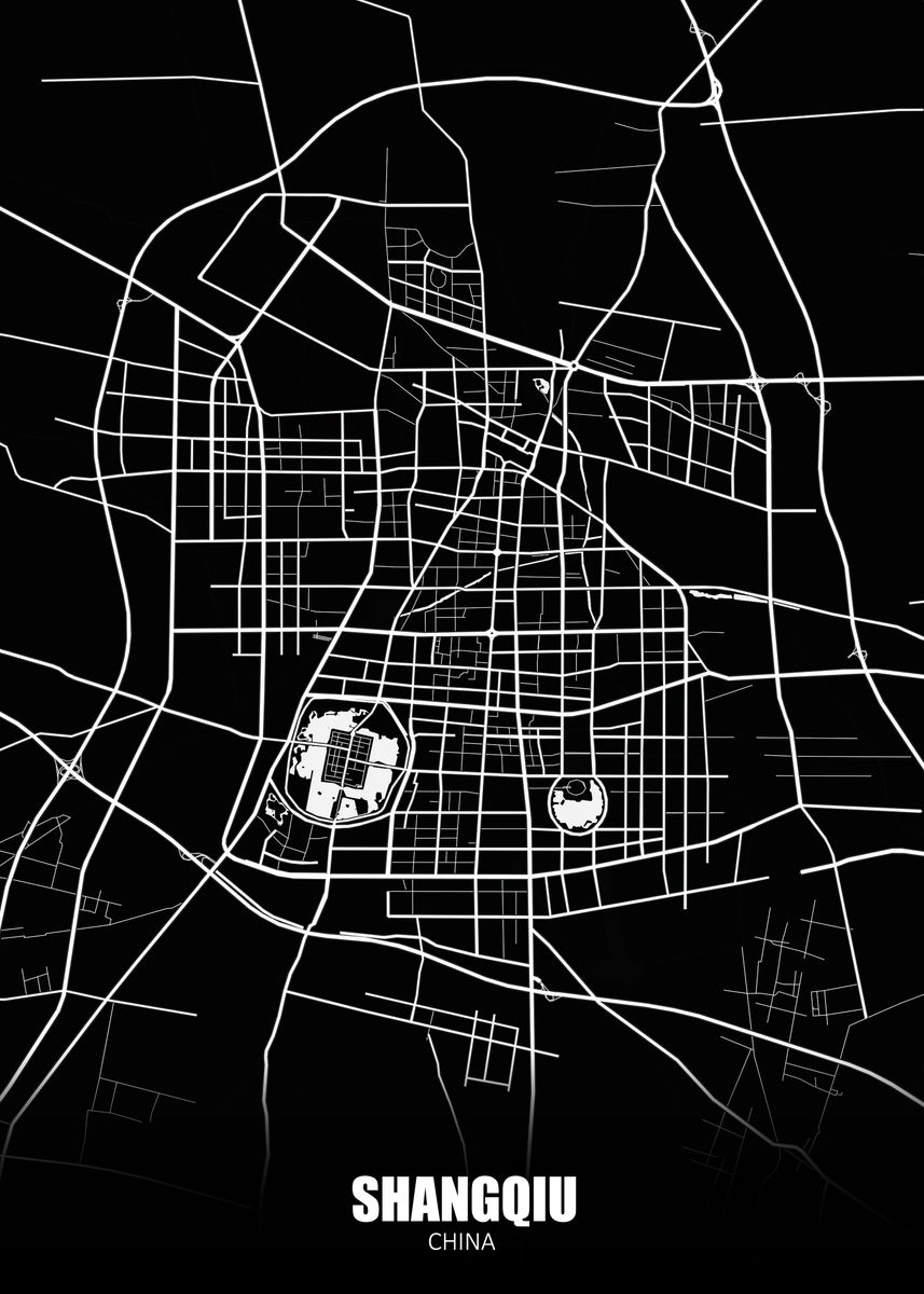 'Shangqiu China Dark Map' Poster, picture, metal print, paint by Zake ...