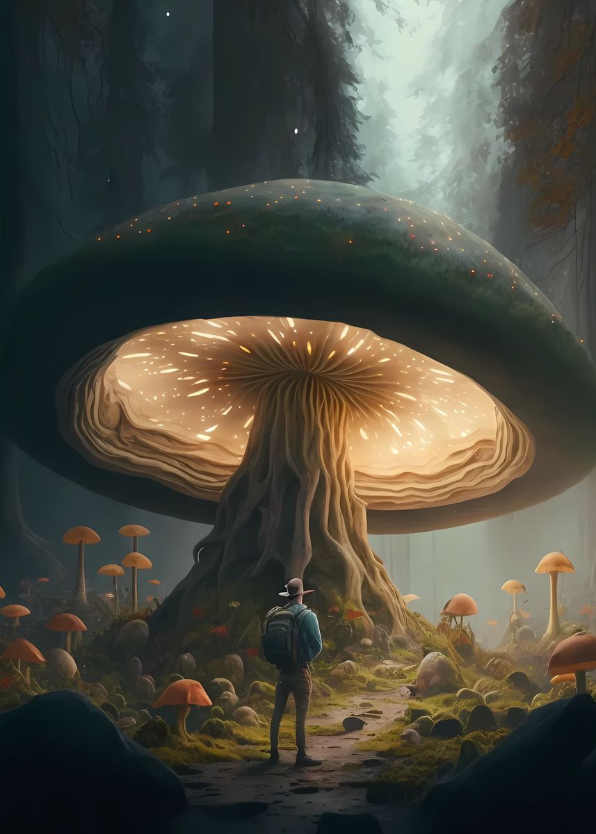 'Mushroom Forest' Poster, picture, metal print, paint by Stephen ...