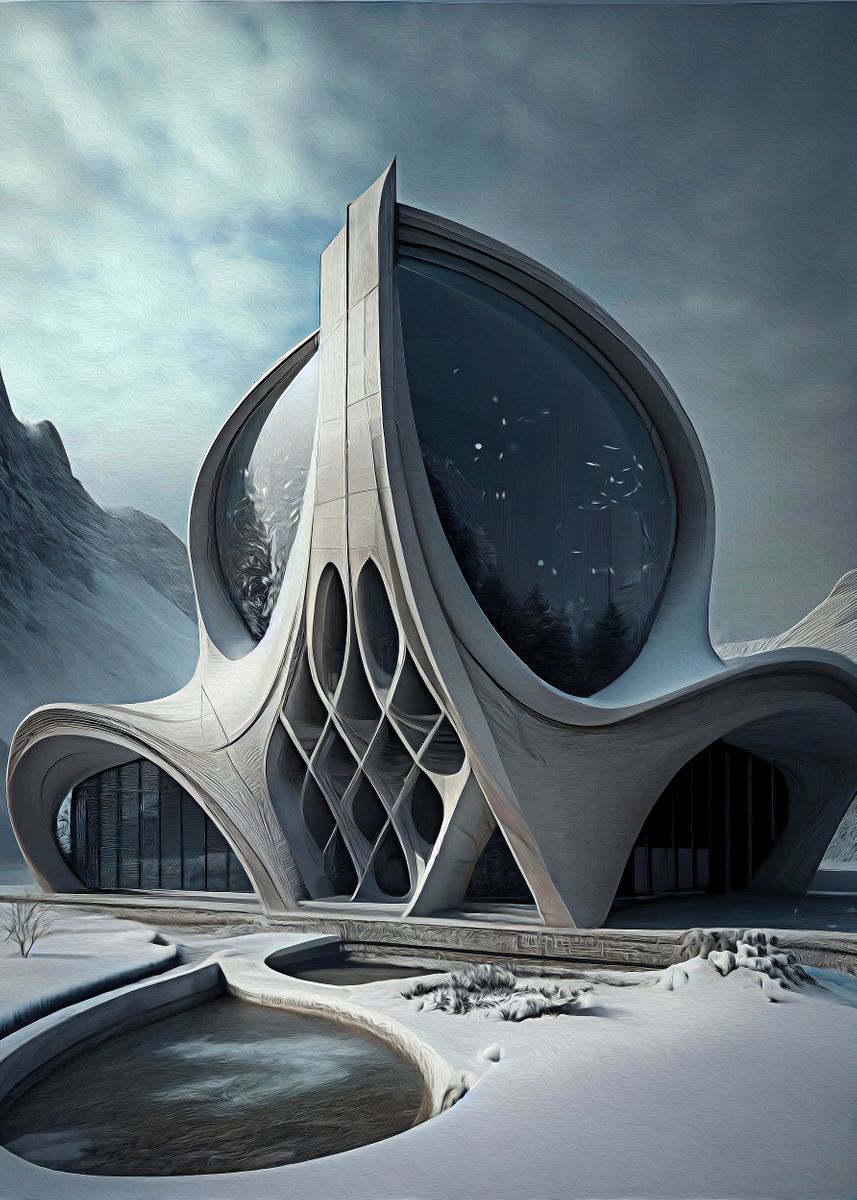 'Alien Architecture Design' Poster, picture, metal print, paint by ...