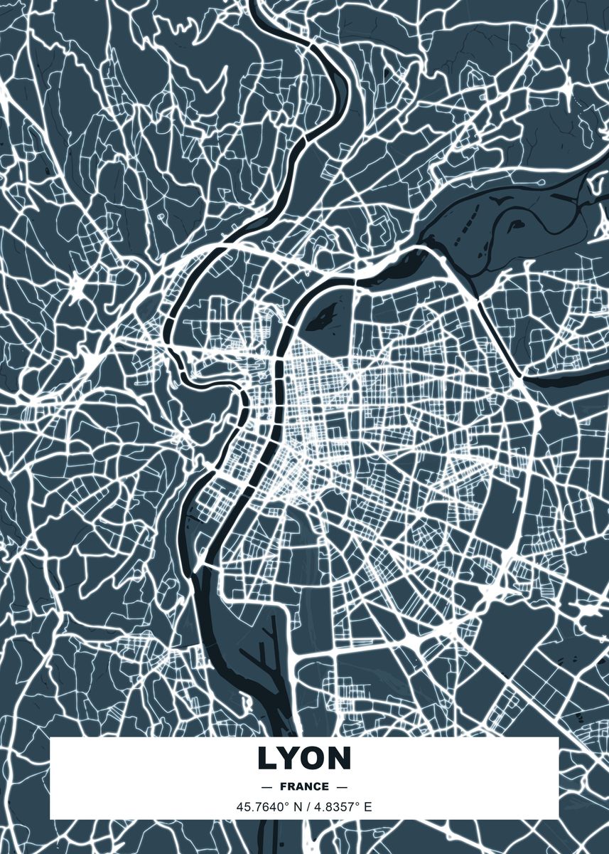 'Lyon' Poster, picture, metal print, paint by Bo Kev | Displate