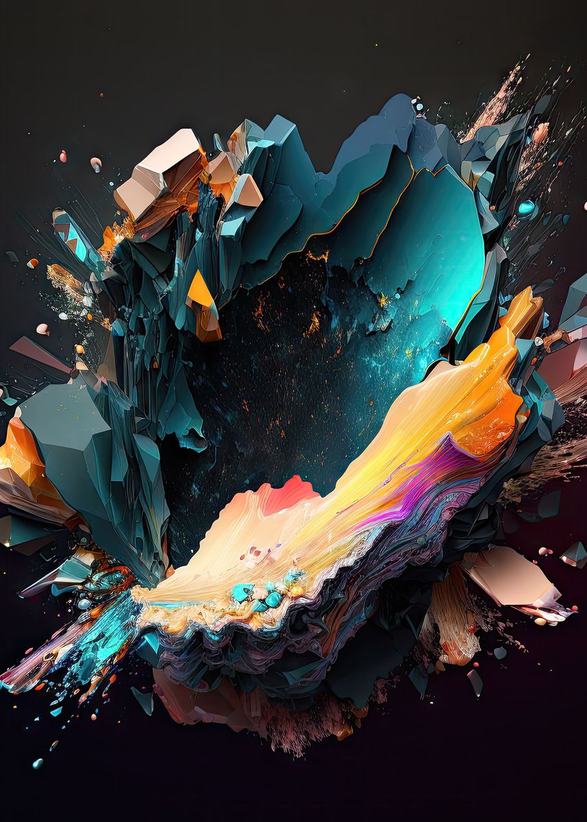 'Modern Digital Abstract' Poster, picture, metal print, paint by ...