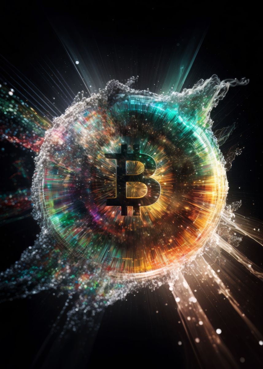 'Bitcoin Universe V5' Poster, picture, metal print, paint by Displate Master | Displate