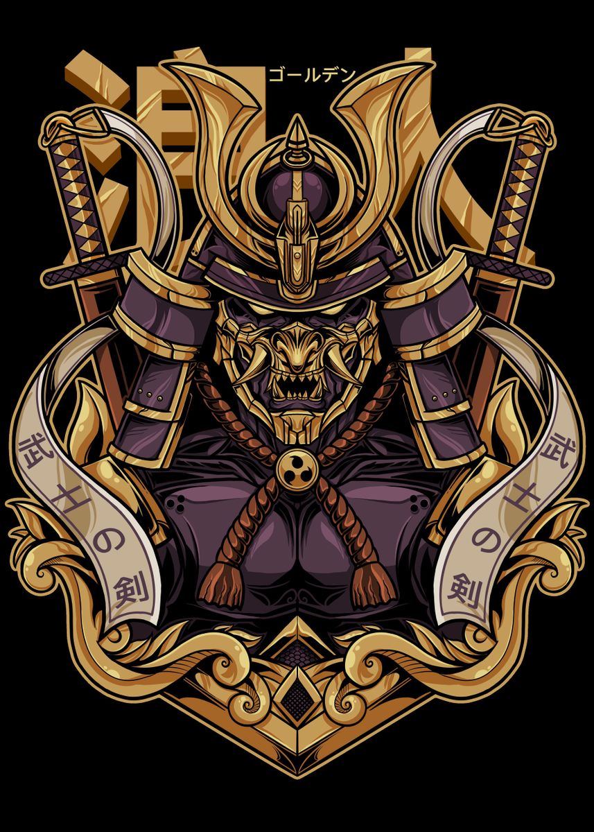 'Golden samurai' Poster, picture, metal print, paint by Dhoni Chester ...