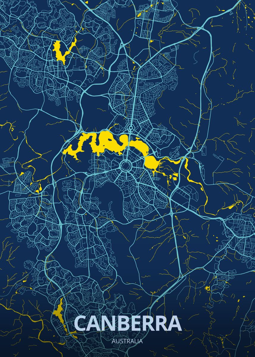 'CANBERRA' Poster, picture, metal print, paint by CRAFTSSSTUDIO | Displate