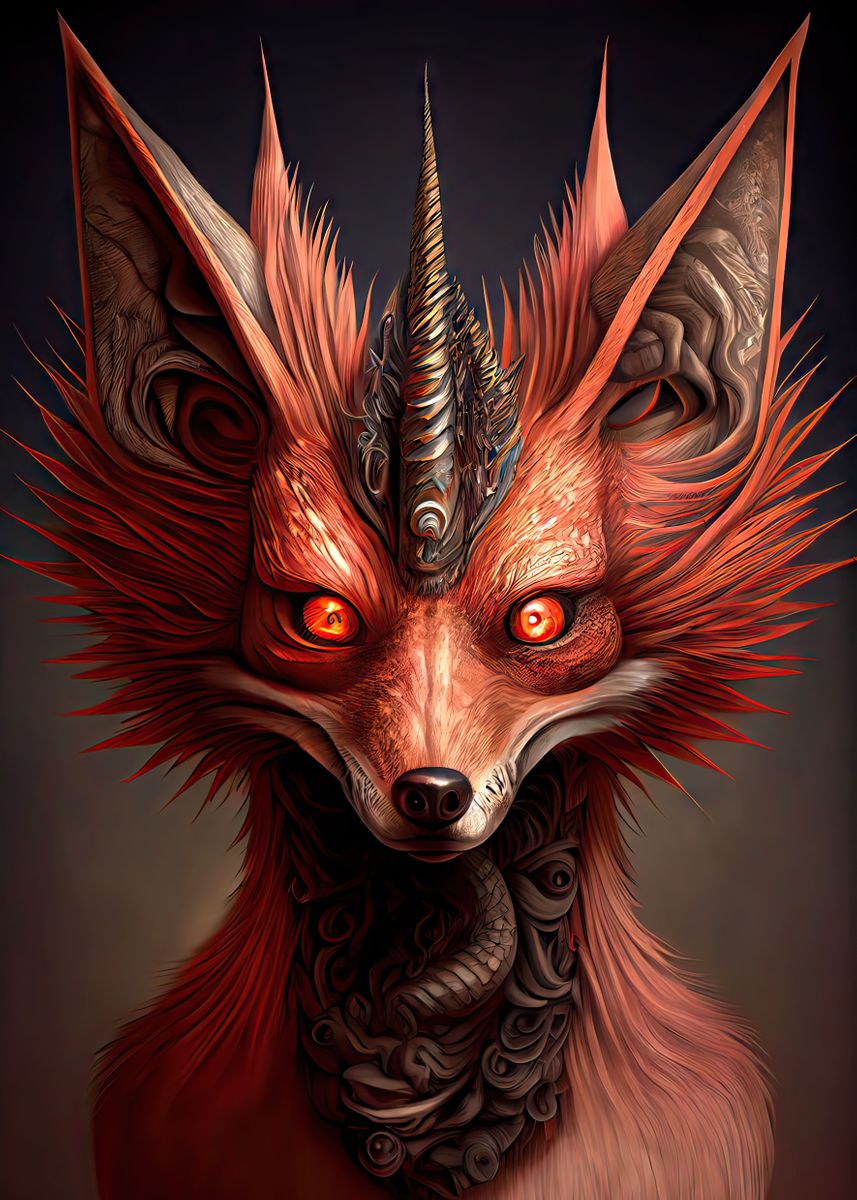 'The Demon Fox 2' Poster, picture, metal print, paint by Kingdom of the ...