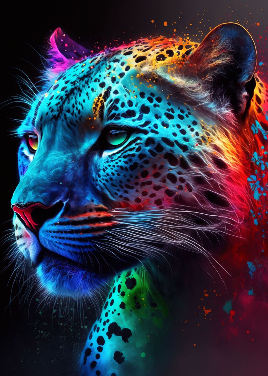 'Tiger by Color' Poster, picture, metal print, paint by Keiji Creation ...