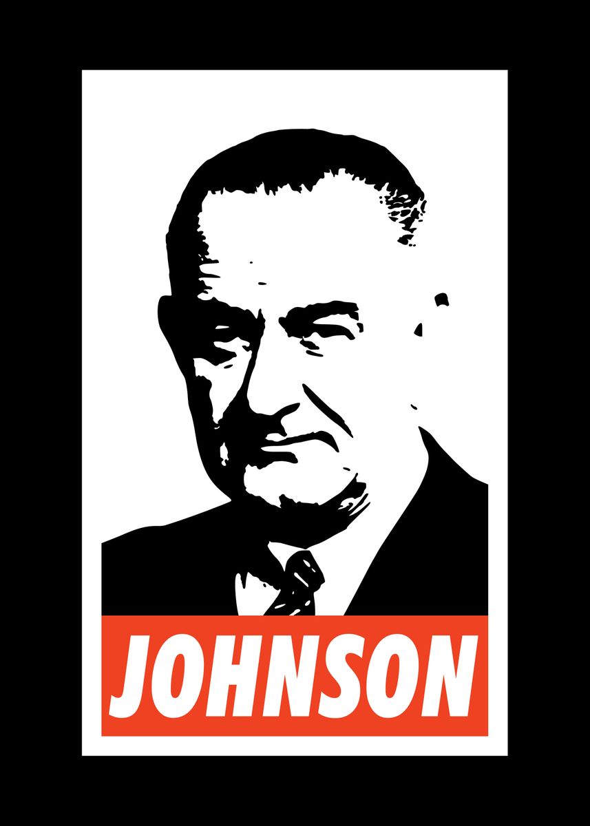 'Lyndon B Johnson' Poster, picture, metal print, paint by Filip Hellman ...