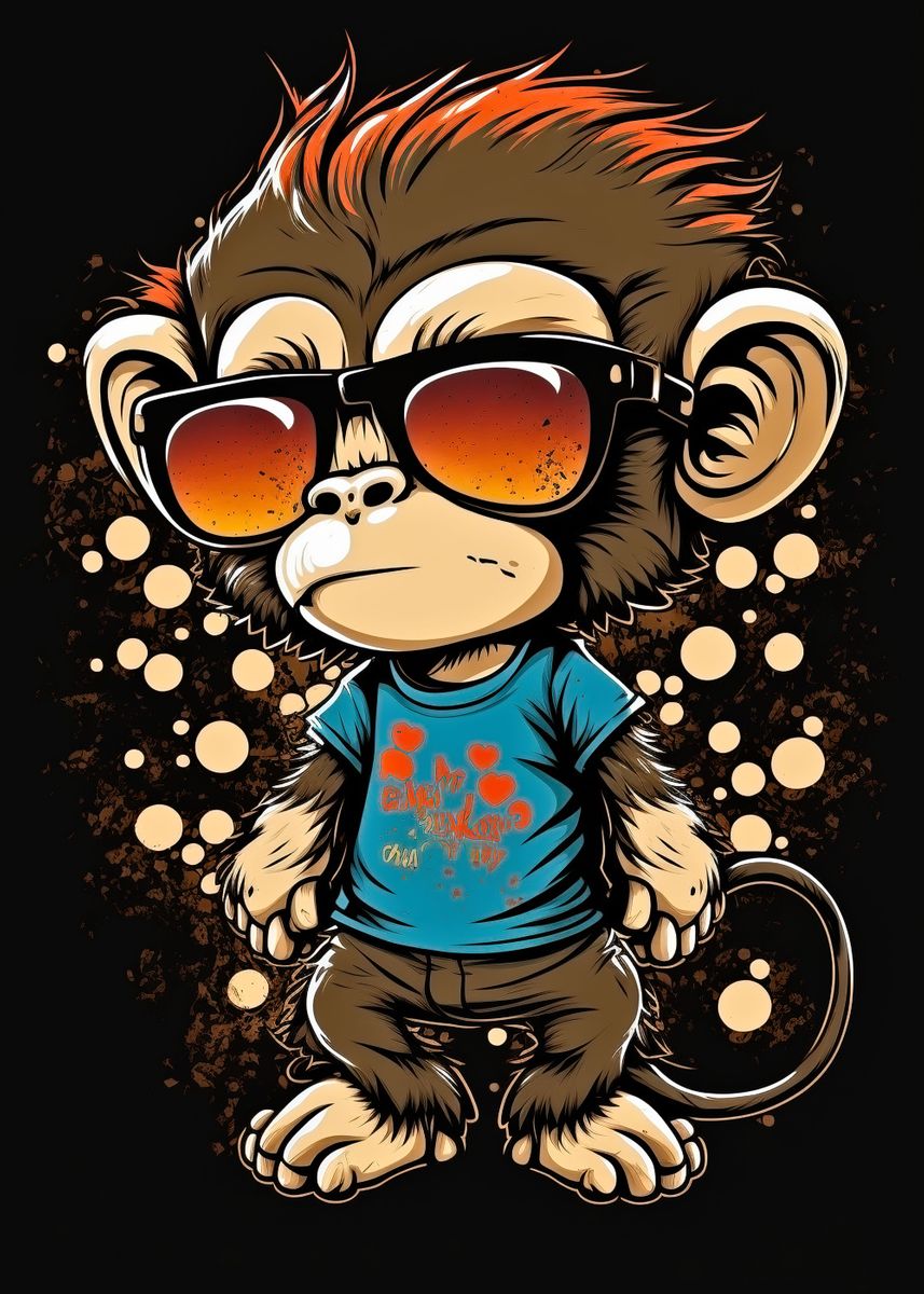 'Cool Monkey' Poster, picture, metal print, paint by Steel Canvas ...