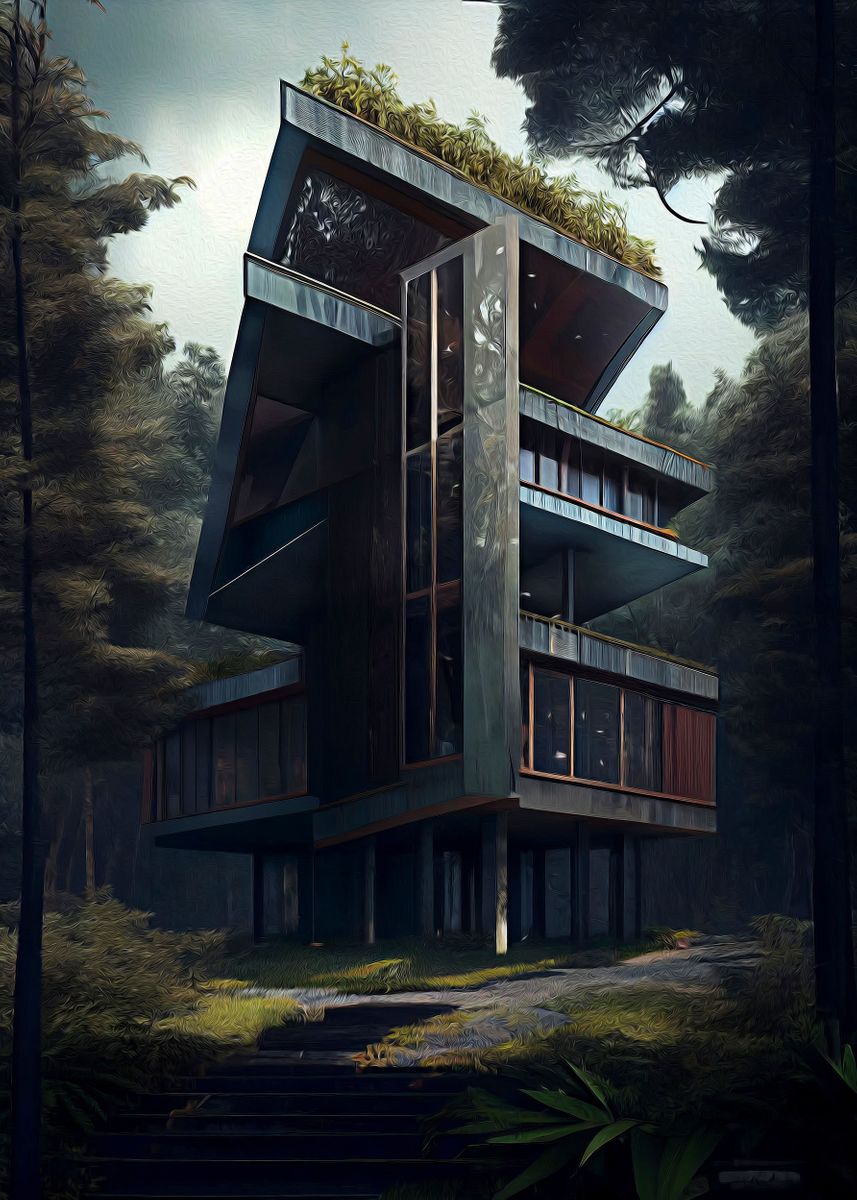 'Solarpunk Architecture' Poster, picture, metal print, paint by David ...