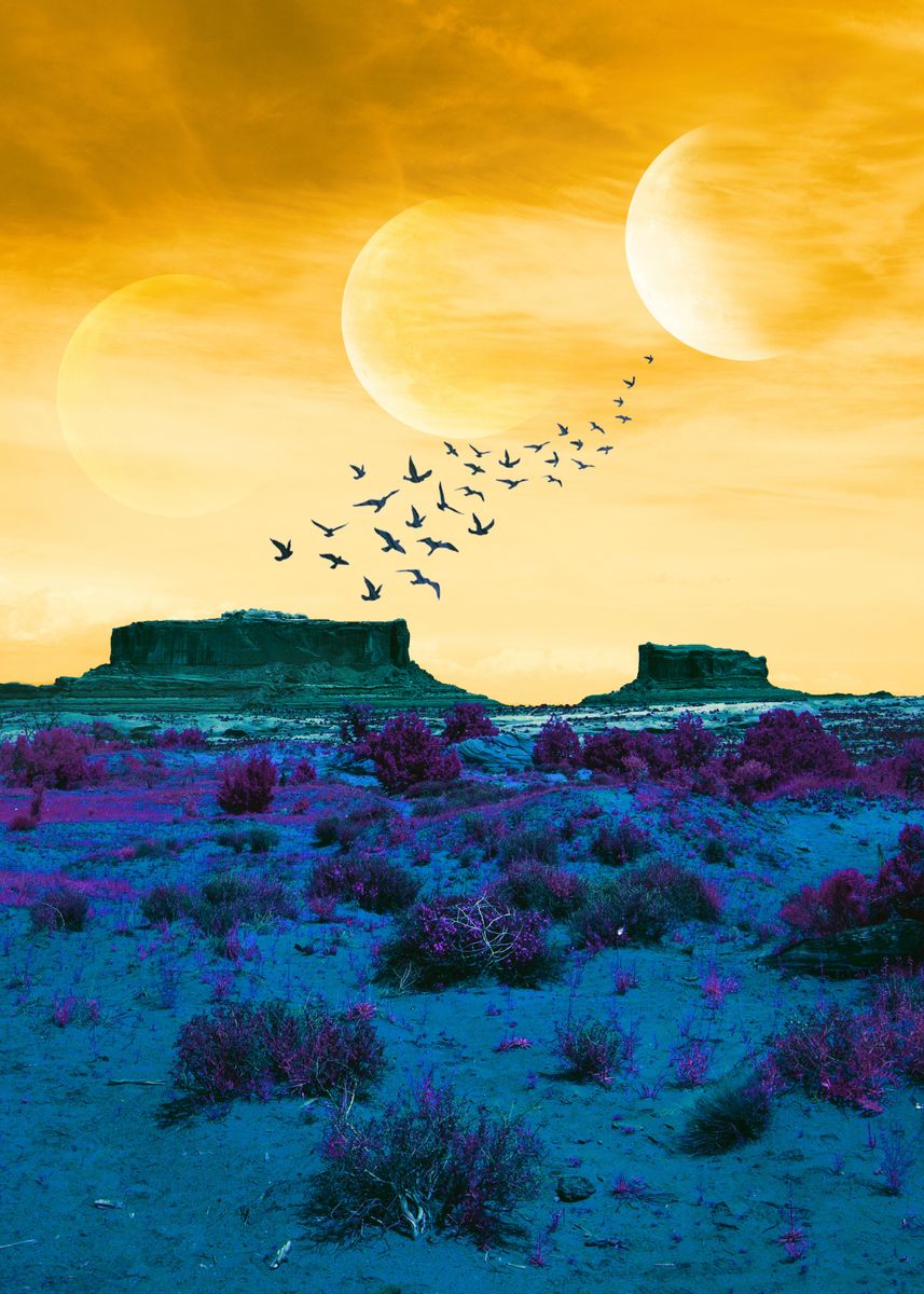 'Thirst Desert' Poster, picture, metal print, paint by Braxxaz | Displate