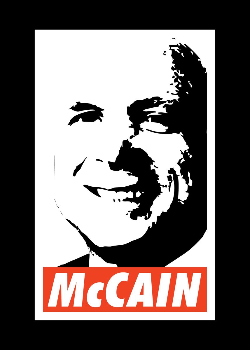 'John McCain' Poster, picture, metal print, paint by Filip Hellman ...