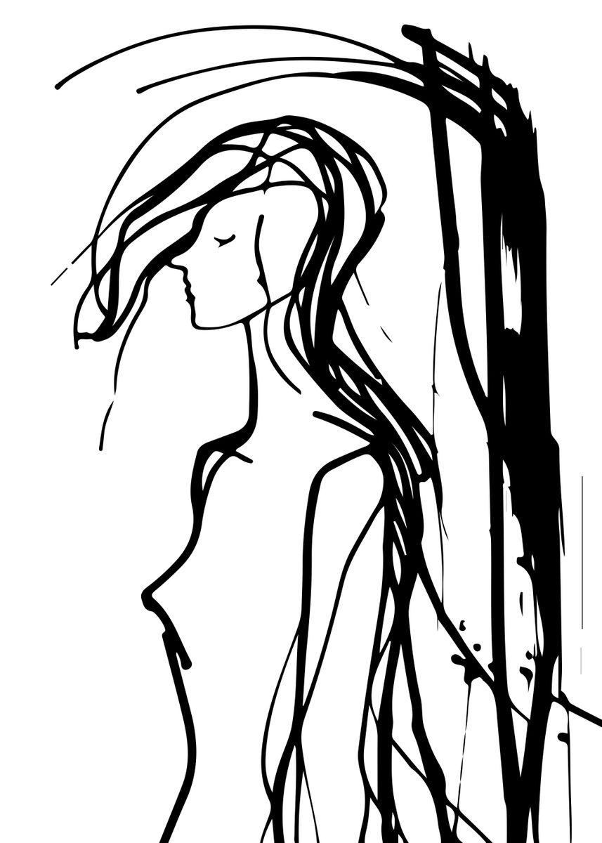 'Girl Abstract' Poster, picture, metal print, paint by Nemory Artist ...