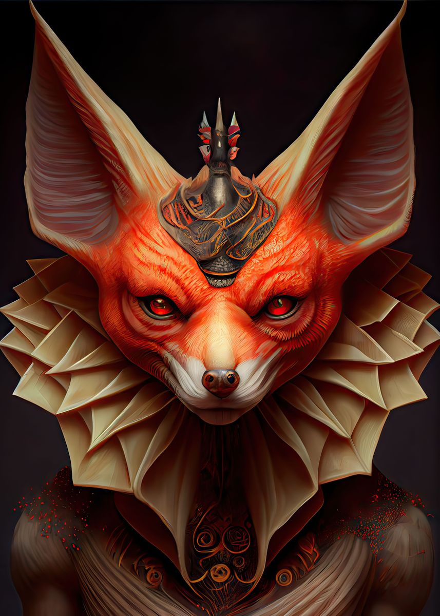 'The Demon Fox' Poster, picture, metal print, paint by Kingdom of the ...