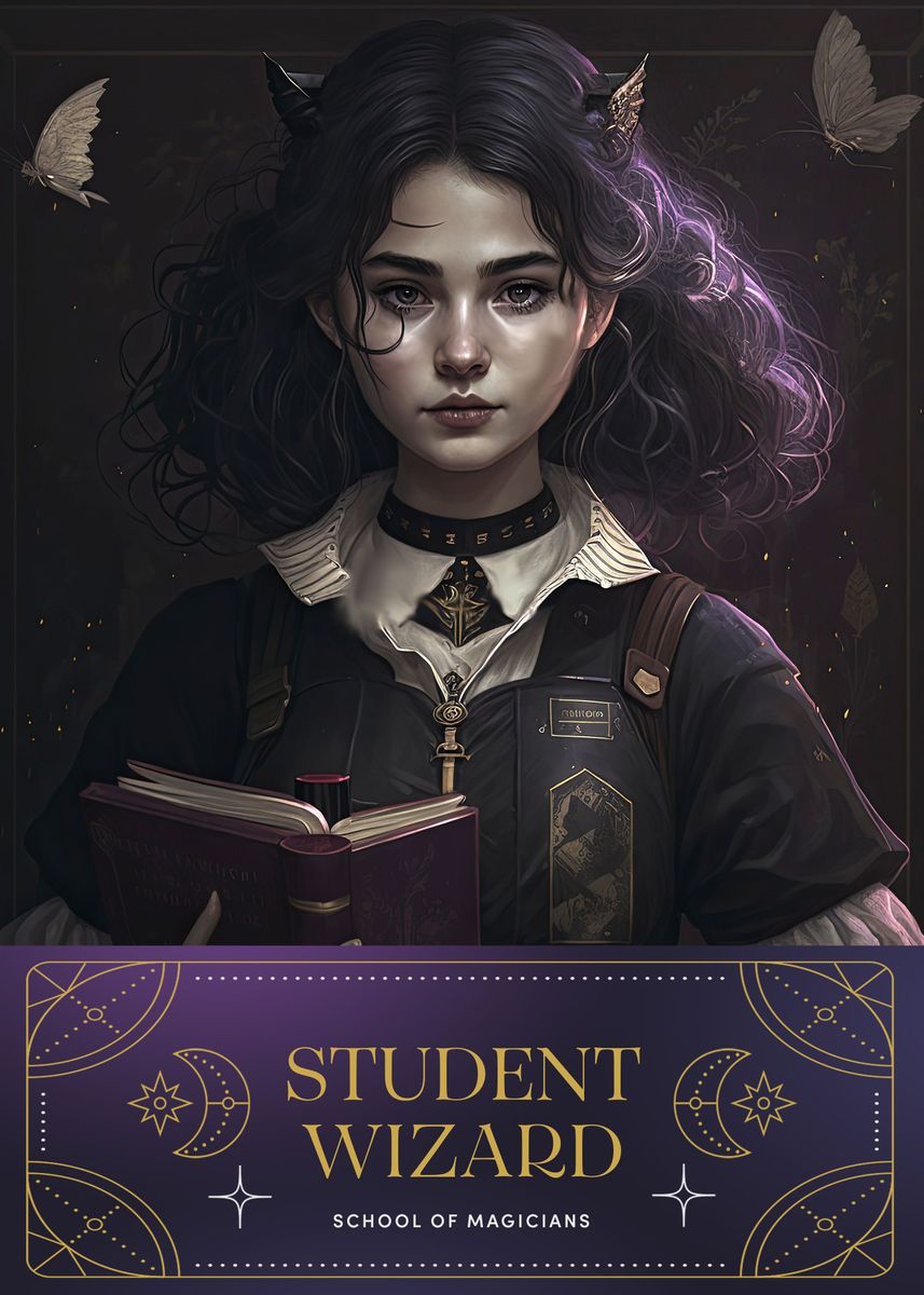 'Student Wizard Portrait' Poster by Stefan Merz | Displate
