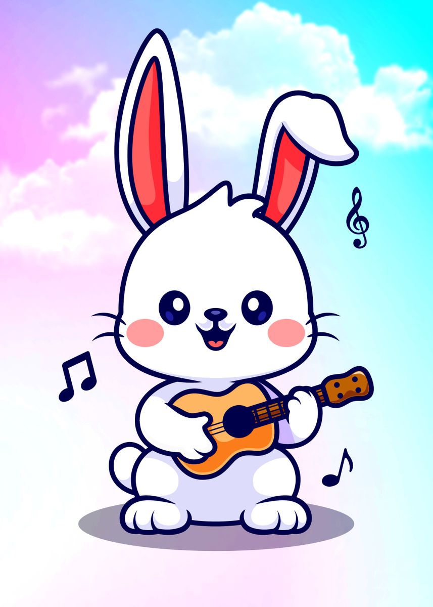 'Rabbit' Poster, picture, metal print, paint by khoa doan | Displate