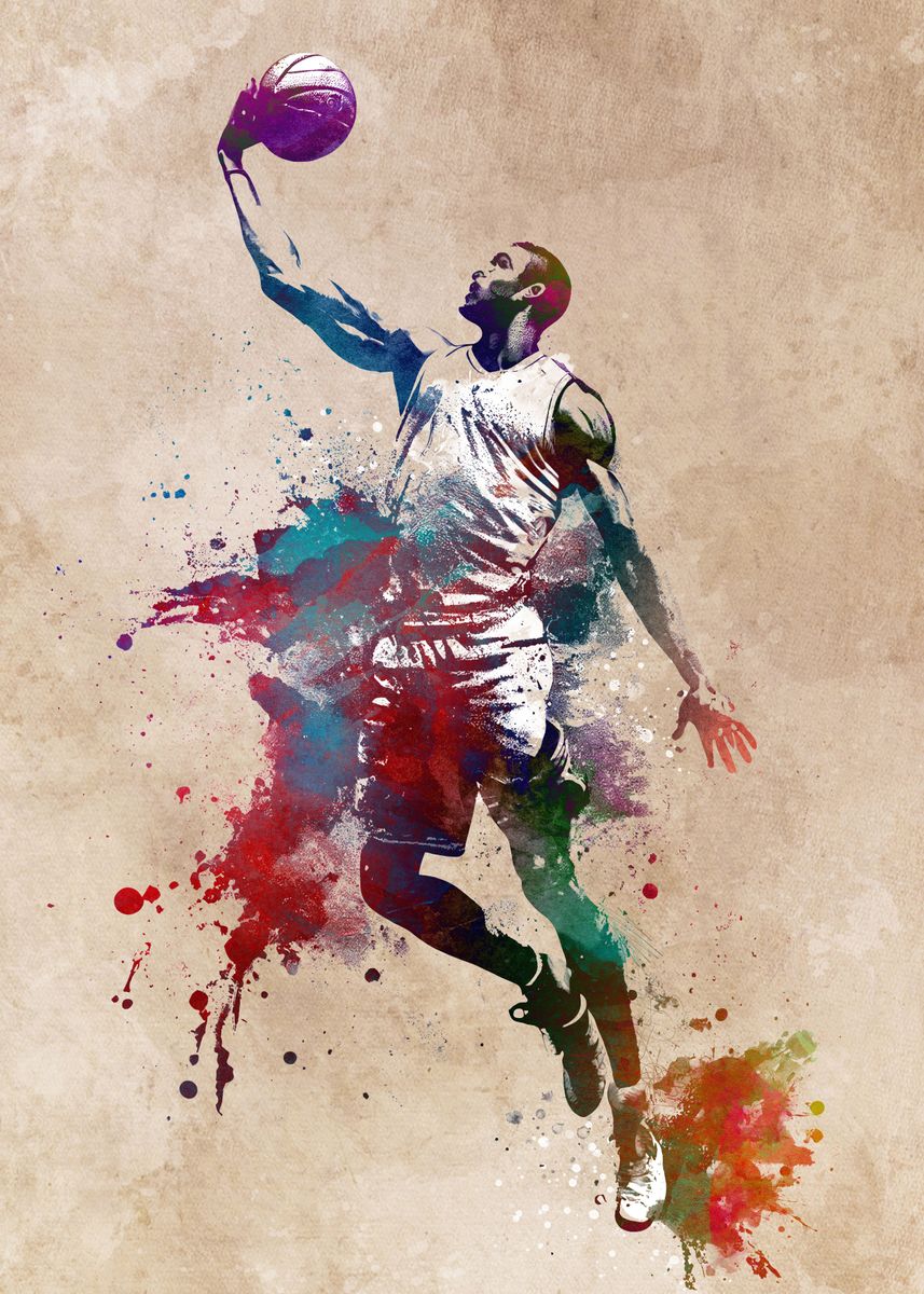 'Basketball sport art' Poster, picture, metal print, paint by JBJart ...