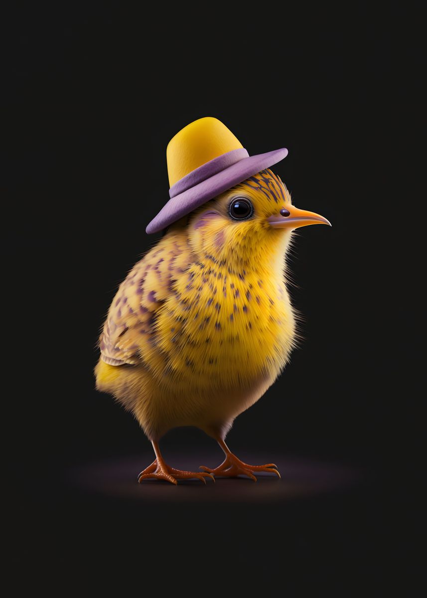 'Gentleman Yellow Quail' Poster, picture, metal print, paint by ...