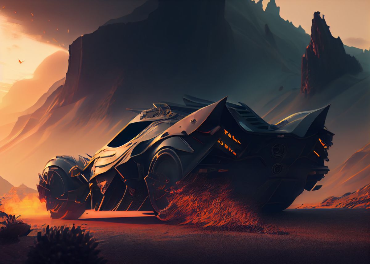 'Batmobile' Poster by Below Horizon | Displate