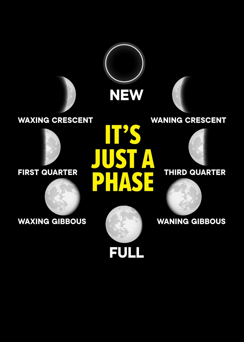 'Its Just A Phase' Poster, picture, metal print, paint by NAO | Displate