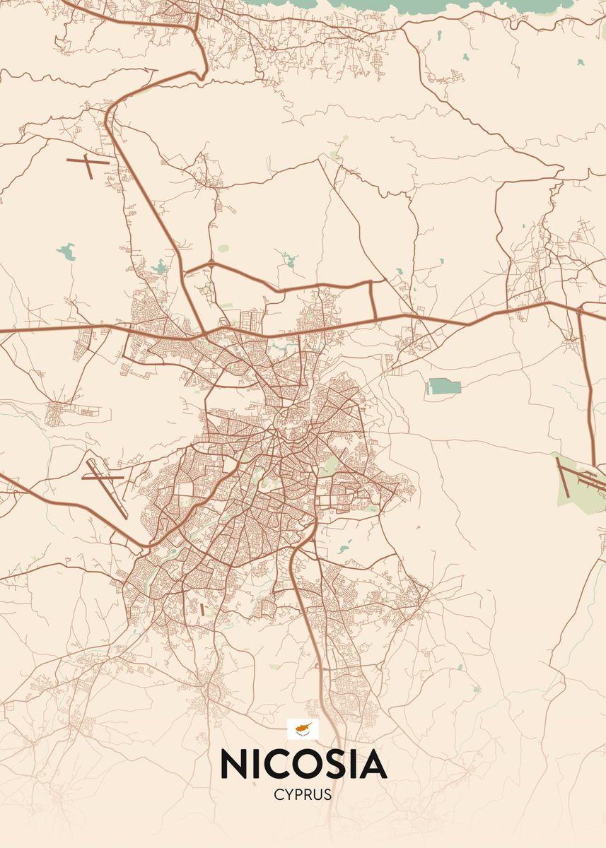 'Nicosia CY' Poster, picture, metal print, paint by IMR Designs | Displate