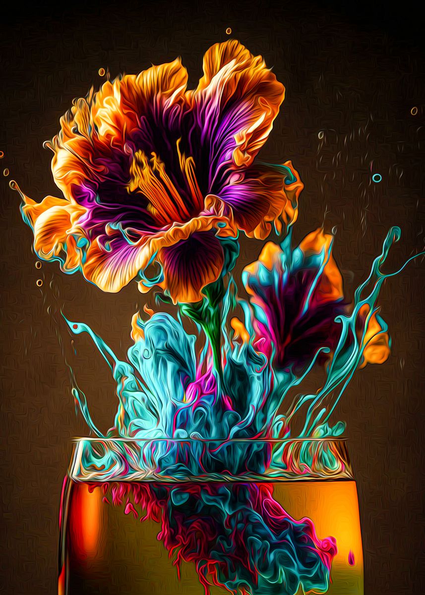 'Flower' Poster, picture, metal print, paint by Ties Rosi | Displate