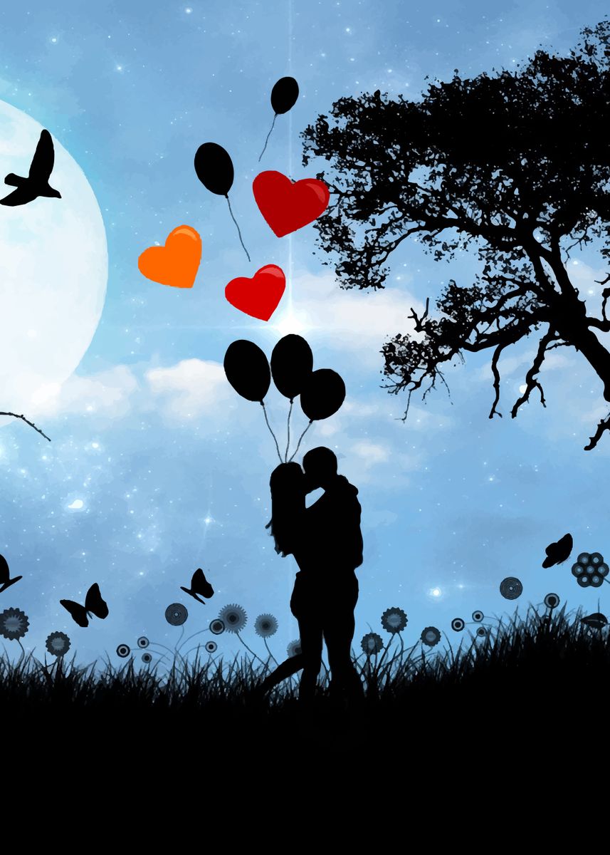 'love landscape 2' Poster, picture, metal print, paint by crbn design ...