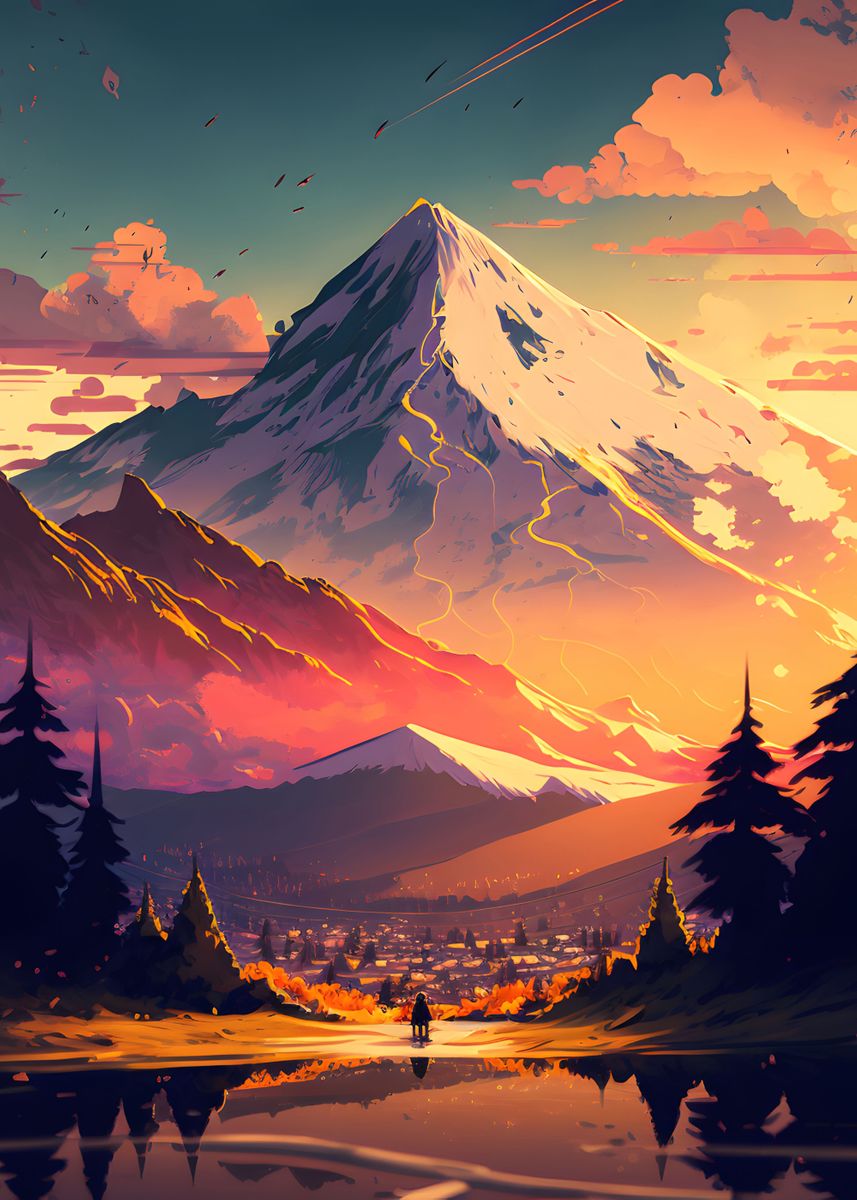 'Japanese & Asian Landscape' Poster, picture, metal print, paint by ...