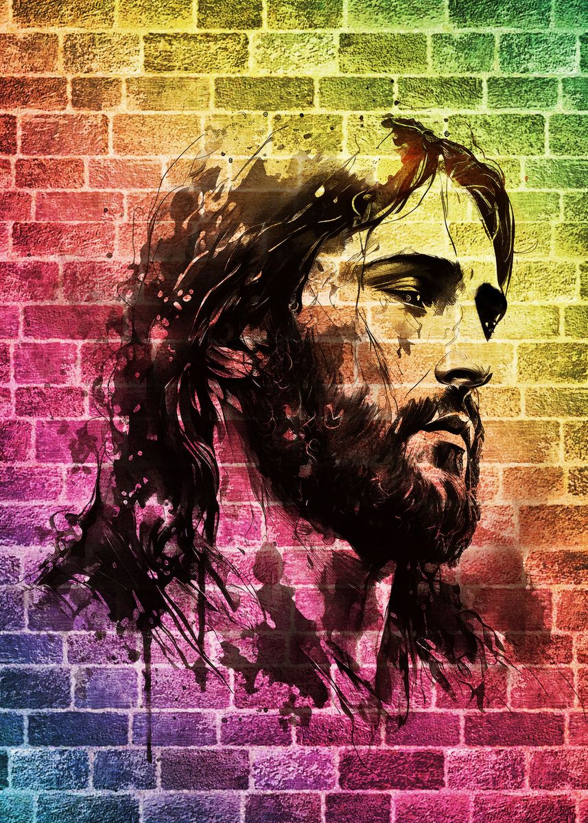 'Jesus Christ Sketch Art 03' Poster, picture, metal print, paint by ...