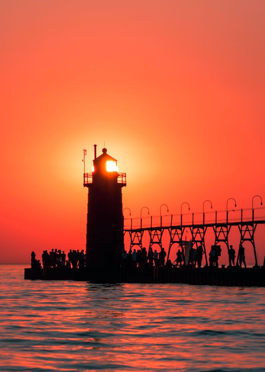 'Beacon on the Coast' Poster, picture, metal print, paint by Michael ...