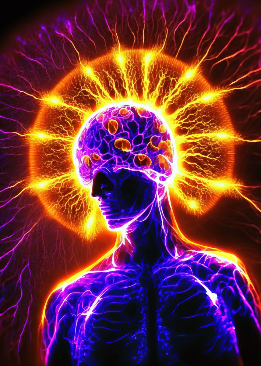 'Superhuman mind' Poster, picture, metal print, paint by The Art of ...