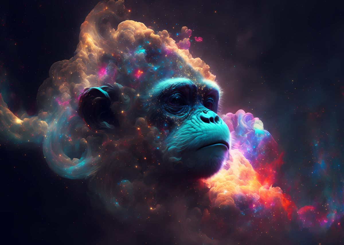 'Spirit Animal Monkey' Poster by Jiri Hodecek | Displate