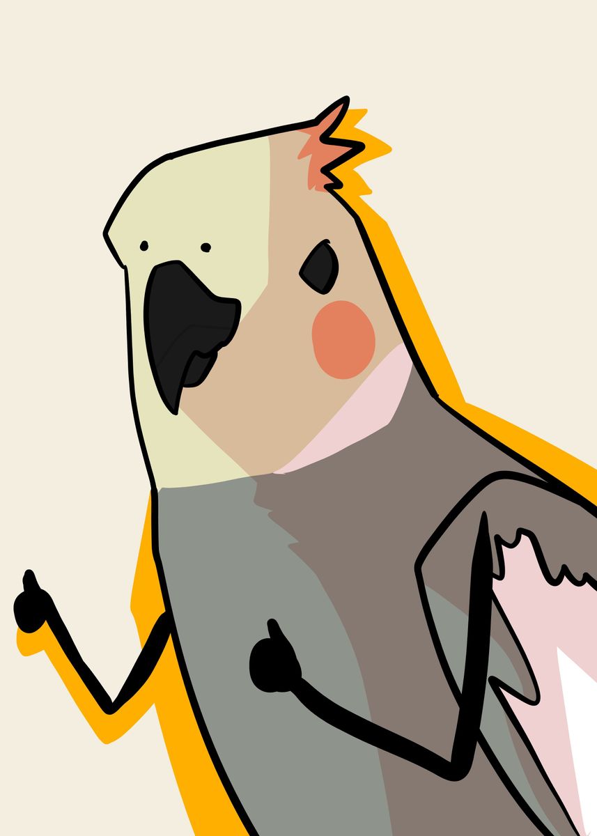 'thumbs up bird' Poster, picture, metal print, paint by hafis ...