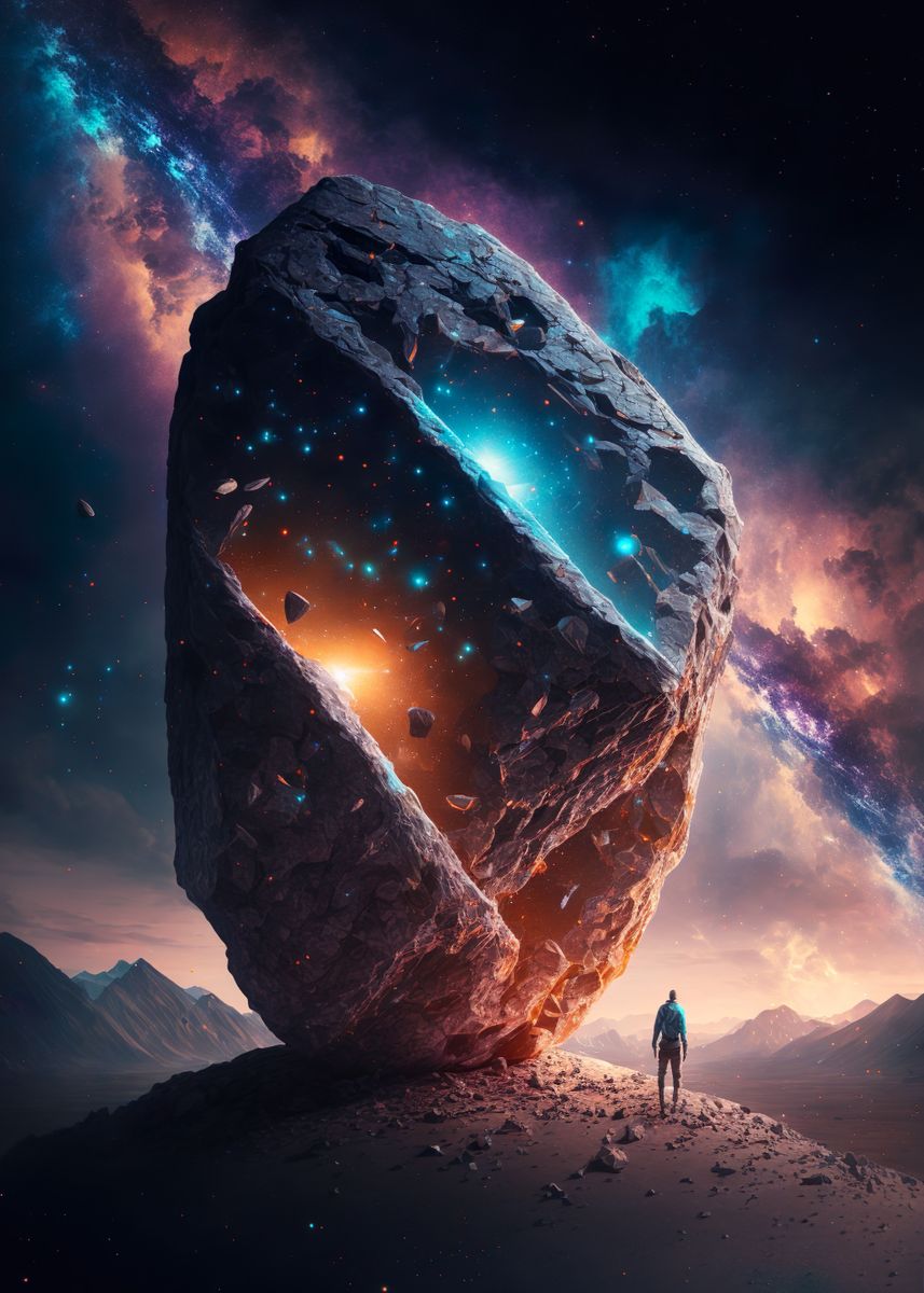 'A Rock On The Moon' Poster, picture, metal print, paint by AyrioArt ...